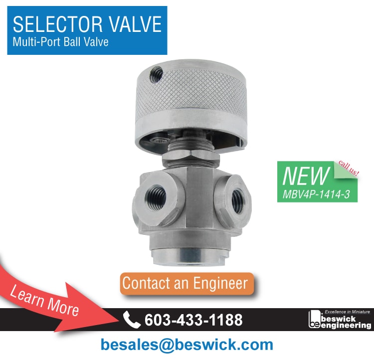 New MBV4P-1414-3 Selector Valve - Beswick Engineering